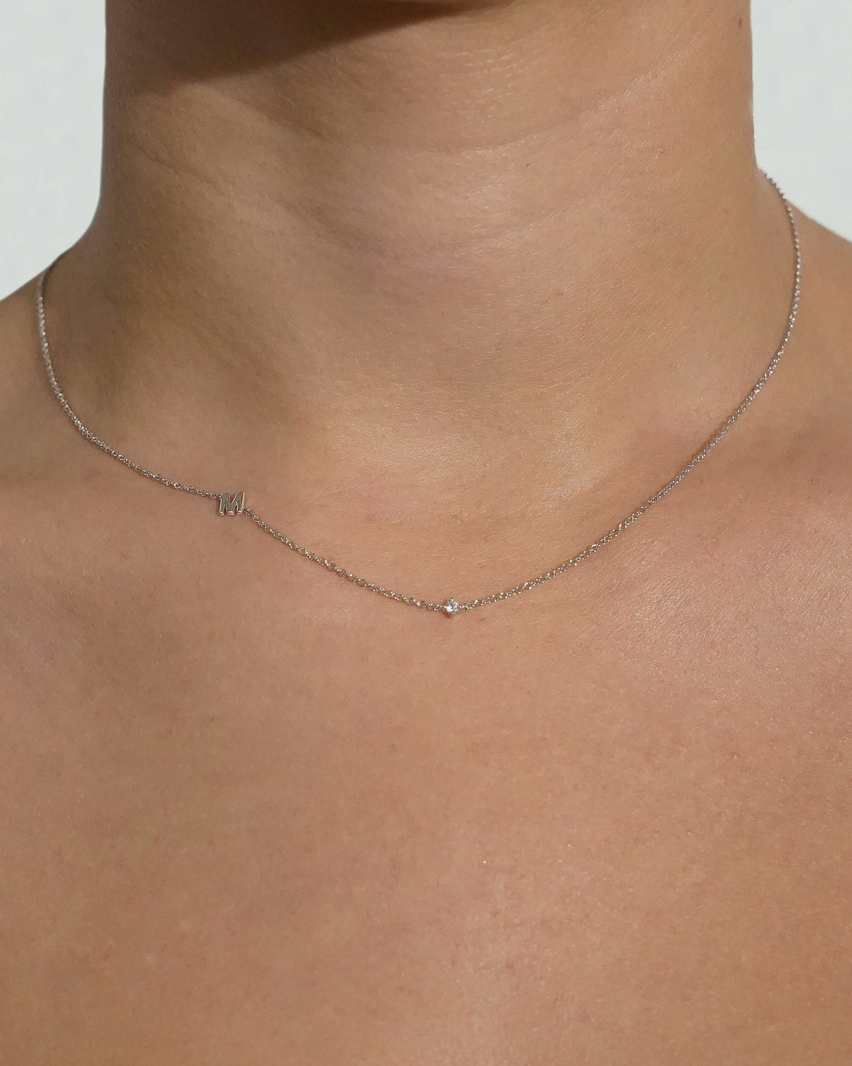 Petite Initial Necklace Sterling Silver | YCL