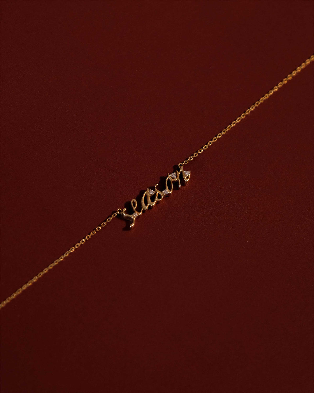 Cursive Personalsied Nameplate Necklace | 9K Solid Gold – YCL