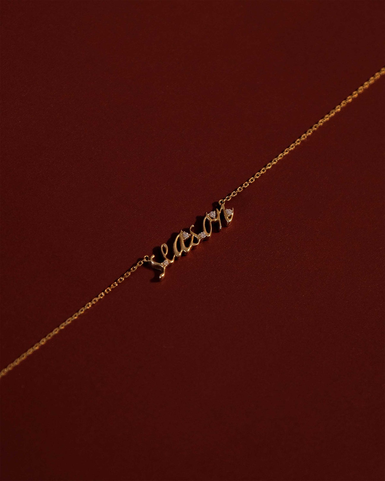 Cursive Personalsied Nameplate Necklace | 9K Solid Gold – YCL