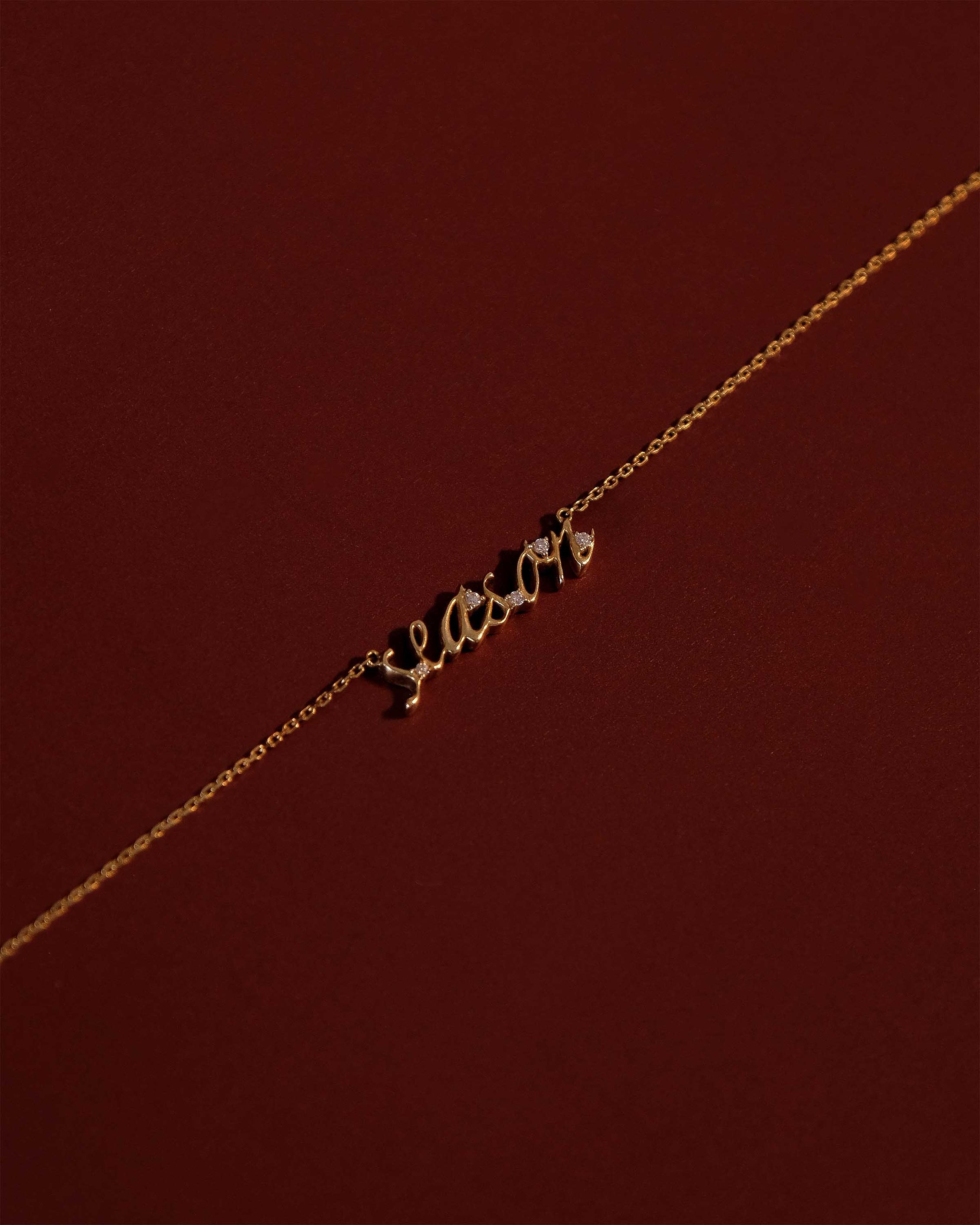 Cursive Personalsied Nameplate Necklace | 9K Solid Gold – YCL
